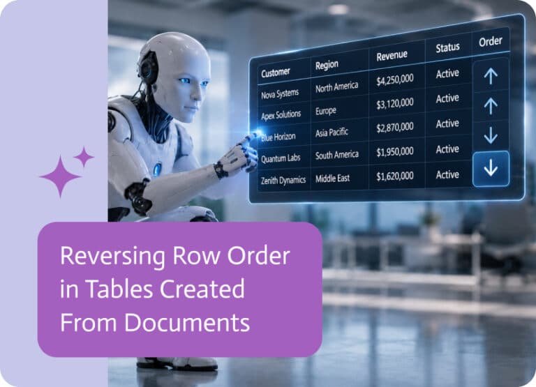 Reversing Row Order in Tables Created From Documents - Noca